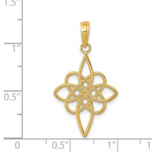 IceCarats 14K Yellow Gold Heart Claddagh Celtic Love Knot Necklace Charm Pendant Irish Jewelry Only