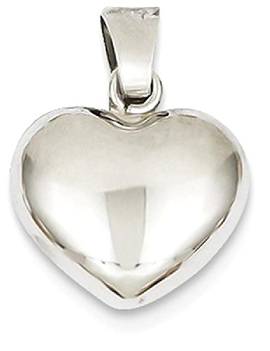 IceCarats 14K White Gold Heart Necklace Love Pendant Charm Only