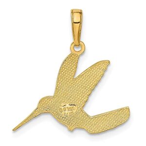 IceCarats 14K Yellow Gold Hummingbird Necklace Bird Pendant Charm 22mm x 21mm Only