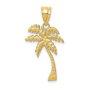 icecarats 14k yellow gold small palm tree necklace summer beach pendant tropical charm only