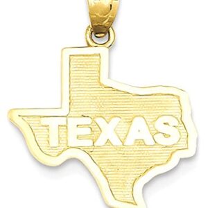 IceCarats 14K Yellow Gold State of Texas Map Necklace Charm Pendant Only