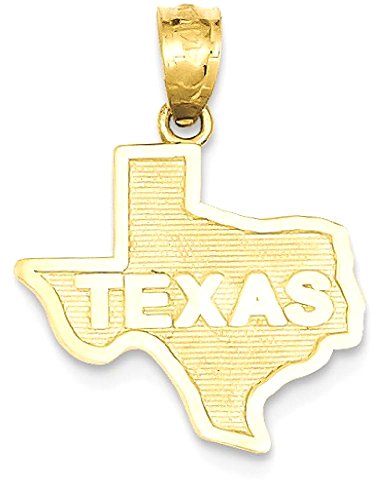 IceCarats 14K Yellow Gold State of Texas Map Necklace Charm Pendant Only