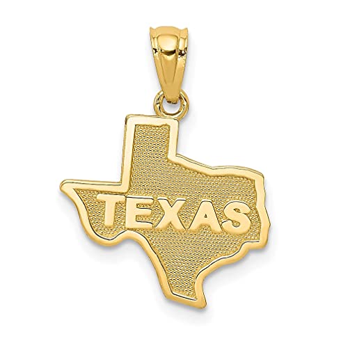 IceCarats 14K Yellow Gold State of Texas Map Necklace Charm Pendant Only