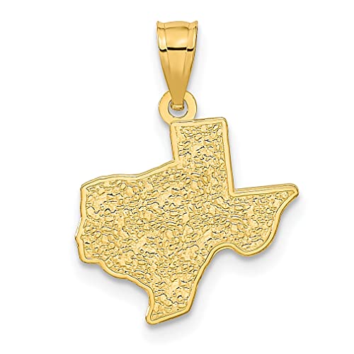 IceCarats 14K Yellow Gold State of Texas Map Necklace Charm Pendant Only