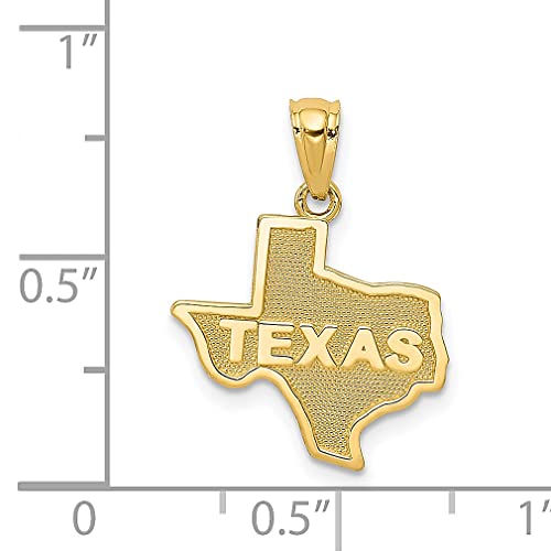 IceCarats 14K Yellow Gold State of Texas Map Necklace Charm Pendant Only