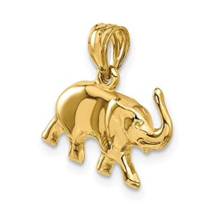 IceCarats 14K Yellow Gold Elephant Necklace Charm Pendant 18mm x 17mm Only