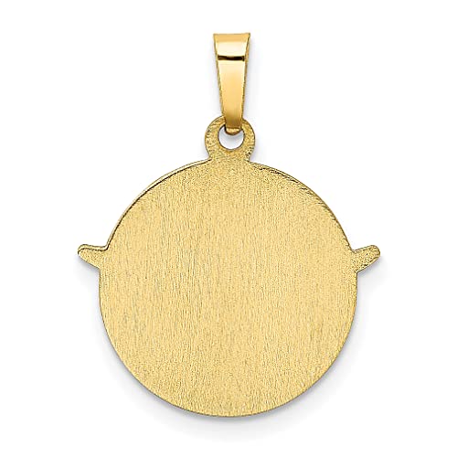 IceCarats 14K Yellow Gold Holy Spirit Medal Round Necklace Charm Pendant Only