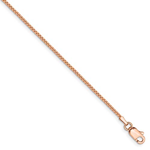 IceCarats 14K Rose Pink Gold 1mm Box Link Chain Bracelet 8 inch