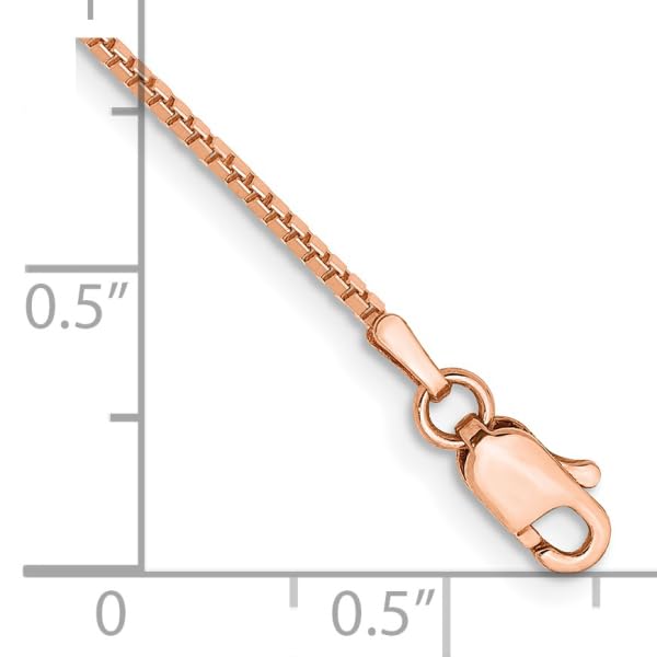 IceCarats 14K Rose Pink Gold 1mm Box Link Chain Bracelet 8 inch