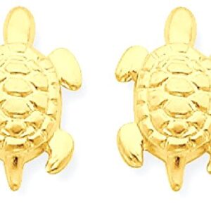 14K Yellow Gold Sea Turtle Earrings