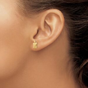 14K Yellow Gold Sea Turtle Earrings