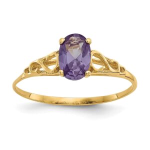 icecarats 14k yellow gold synthetic alexandrite ring size 5