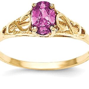 IceCarats 14K Yellow Gold Synthetic Alexandrite Ring size 5