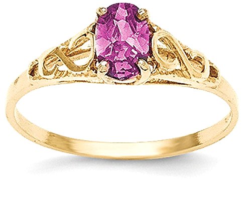 IceCarats 14K Yellow Gold Synthetic Alexandrite Ring size 5