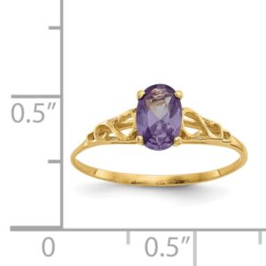 IceCarats 14K Yellow Gold Synthetic Alexandrite Ring size 5