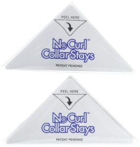 no curl collar polo shirt collar stays 20 pair refill pack: peel-&-stick, temporary