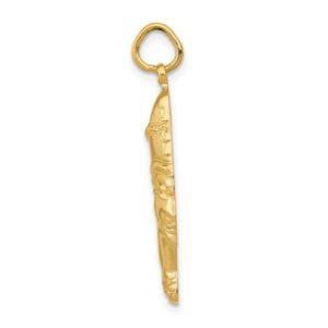 IceCarats 14K Yellow Gold Queen Nefertiti Necklace Egyptian Goddess Pendant African Charm 31mm x 16mm Only