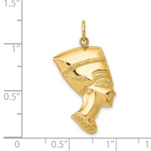 IceCarats 14K Yellow Gold Queen Nefertiti Necklace Egyptian Goddess Pendant African Charm 31mm x 16mm Only