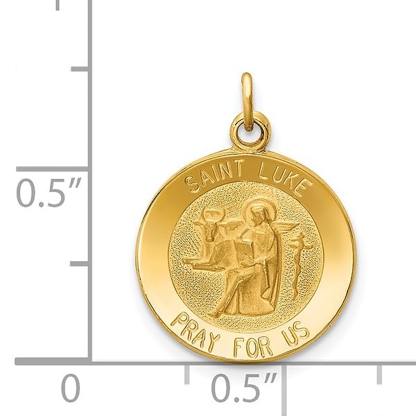 IceCarats 14K Yellow Gold Saint Luke Medal Necklace Charm Pendant Only