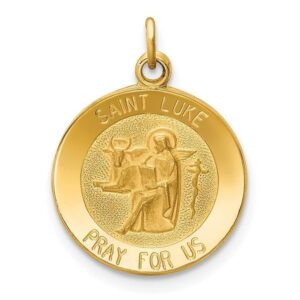 IceCarats 14K Yellow Gold Saint Luke Medal Necklace Charm Pendant Only