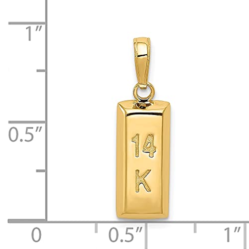 IceCarats 14K Yellow Gold Bar Necklace Charm Pendant Only