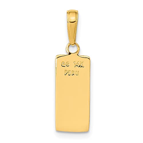 IceCarats 14K Yellow Gold Bar Necklace Charm Pendant Only