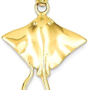 IceCarats 14K Yellow Gold Necklace Charm Pendant 30mm x 18mm Only