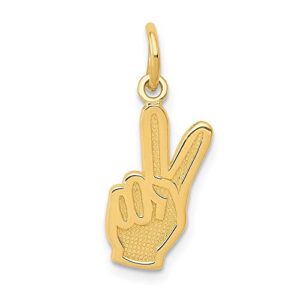 14k yellow gold peace sign inspirational symbol necklace charm pendant only