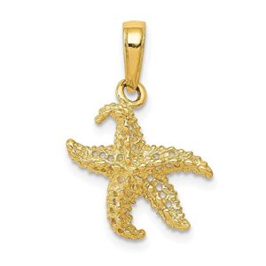 icecarats 14k yellow gold starfish necklace charm pendant 21mm x 12mm only