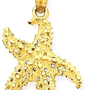 IceCarats 14K Yellow Gold Starfish Necklace Charm Pendant 21mm x 12mm Only