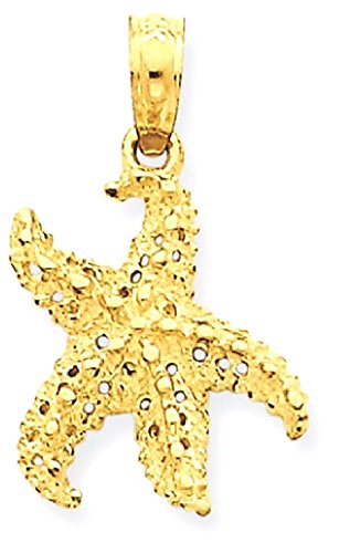 IceCarats 14K Yellow Gold Starfish Necklace Charm Pendant 21mm x 12mm Only