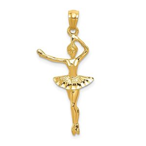 icecarats 14k yellow gold ballerina slippers necklace ballet pointe shoe charm dancer pendant 33mm x 15mm only