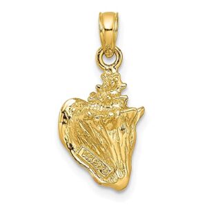 IceCarats 14K Yellow Gold Conch Shell Necklace Charm Pendant 22mm x 9mm Only