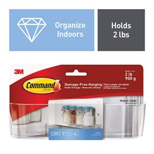 command medium cabinet organizer, 2-packages, holds 2 lbs, decorate damage-free, clear (hom14clr-es)