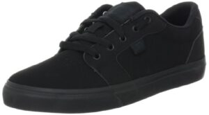 dc mens anvil casual skate shoe, black/black, 11 us