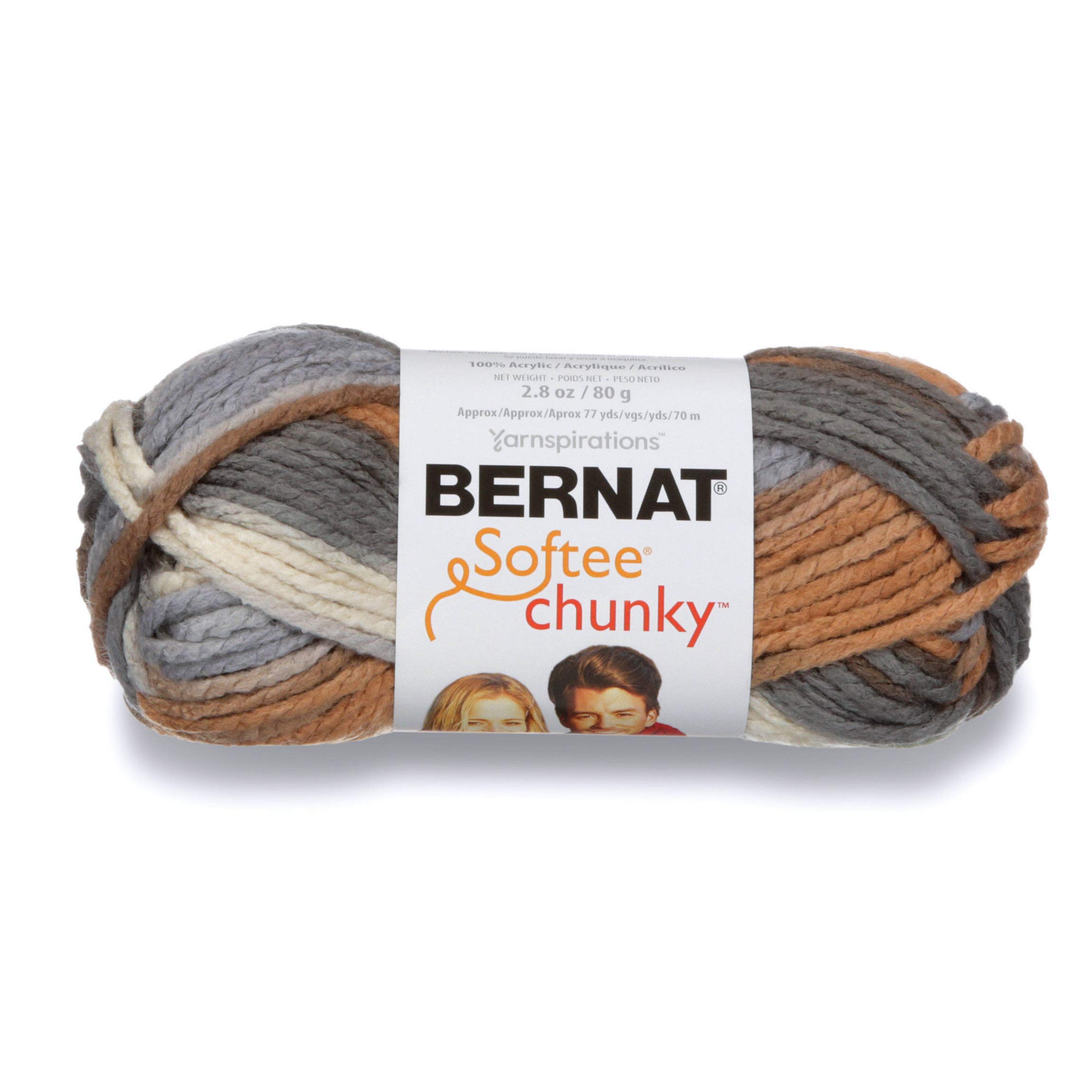 Bernat Softee Chunky Ombre Yarn, 2.5 oz, Gauge 5 Bulky Chunky, 100% Acrylic, Stillness