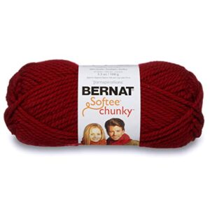 bernat softee chunky yarn, 3.5 oz, gauge 6 super bulky, wine