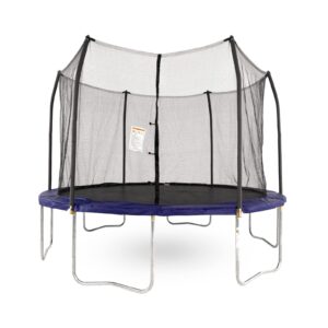 skywalker trampolines 12-feet round trampoline and enclosure with spring pad, blue