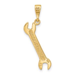 IceCarats 14K Yellow Gold Wrench Necklace Charm Pendant 30mm x 4mm Only