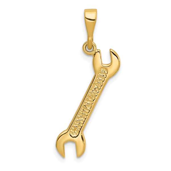 IceCarats 14K Yellow Gold Wrench Necklace Charm Pendant 30mm x 4mm Only