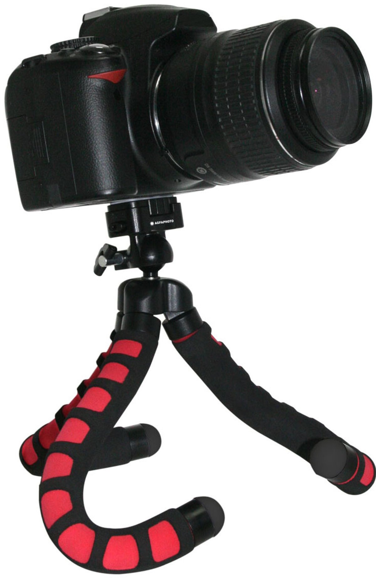 AGFA 12-Inch, Flexible Tripod with Foam Grips - Red APTP12R