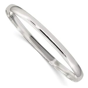 icecarats 925 sterling silver 4.5mm slip on bangle bracelet