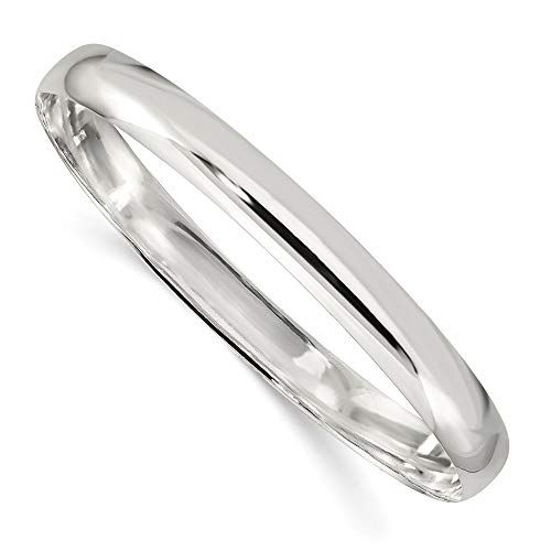 IceCarats 925 Sterling Silver 7mm Slip On Bangle Bracelet