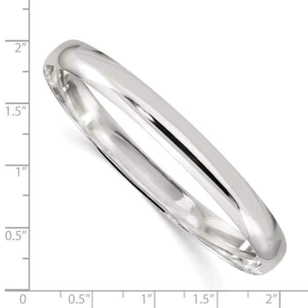 IceCarats 925 Sterling Silver 7mm Slip On Bangle Bracelet