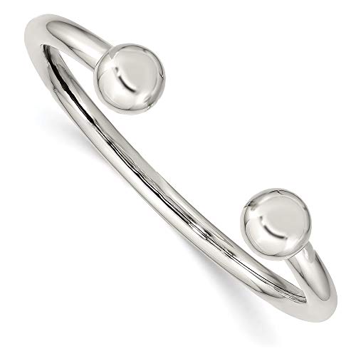 IceCarats 925 Sterling Silver Cuff Bangle Bracelet