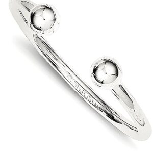 IceCarats 925 Sterling Silver Cuff Bangle Bracelet