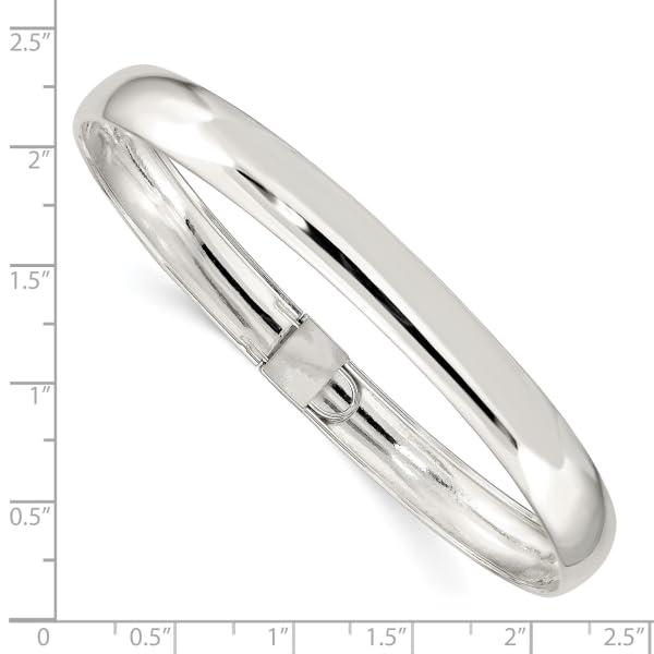 IceCarats 925 Sterling Silver 8mm Flexible Bangle Bracelet