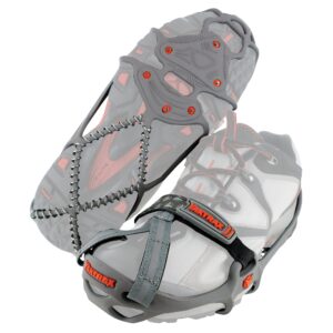 yaktrax medium (shoe size: w 10.5-12.5/m 9-11), gray/red