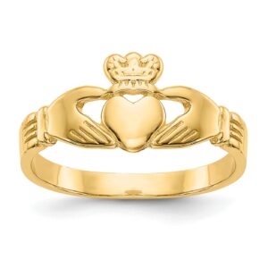 14k yellow gold irish heart love claddagh ring size 3