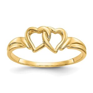 icecarats 14k yellow gold heart ring love band size 6.5